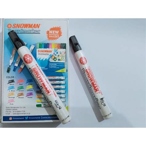 Jual Spidol Whiteboard Snowman Bg 12 Hitam Shopee Indonesia