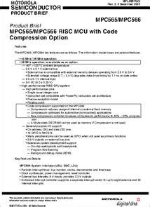 MPC Datasheet RISC MCU With Code Compression Option
