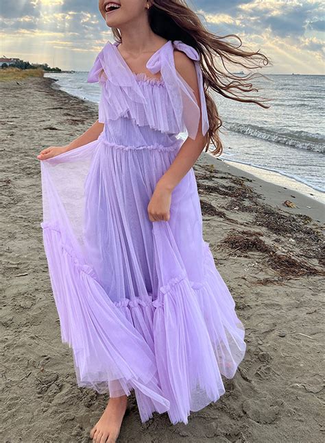 A Line Square Neckline Sleeveless Floor Length Tulle Flower Girl