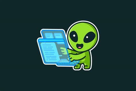 the alien is coding a program 50269363 vector art at vecteezy