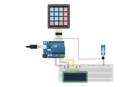Circuit Design Keypad Servo Tinkercad