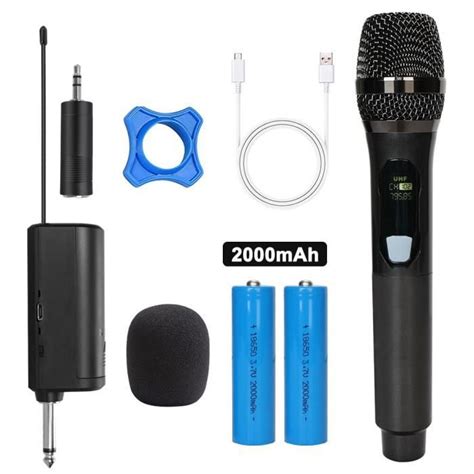 Microphone sans fil UHF aste avec batterie récepteur aste convient pour les touristes karaoké