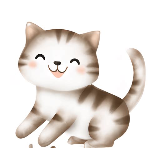 3d Cute Little Happy Cat Clipart With Watercolor · Creative Fabrica