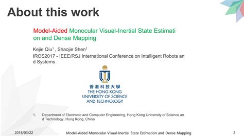 research note model aided monocular visual inertial state estimation and dense mapping ppt