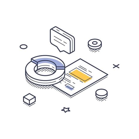 Data Analysis Isometric Line Art Icon Showing Various Elements In A Clear Design 56566681 Vector