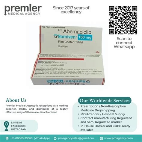 Ramiven Abemaciclib 150 Mg Tablet At ₹ 19500 Box Abemaciclib Tablet