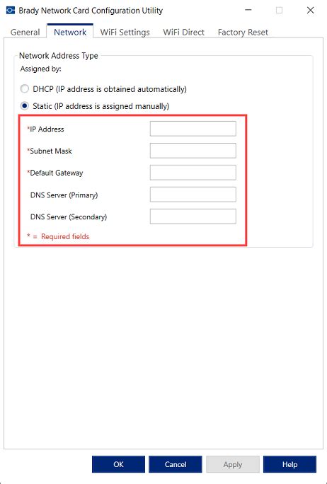 Bbp35 Bbp37 Configure A Static Ip In Brady Workstation Brady Support