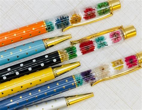 Japanese Herbarium Pen Aesthetic Flower Theme Refillable Ballpoint Etsy