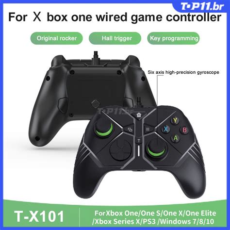 Controle USB Fio Gamepad Joypad Para Xbox One Todas As Séries