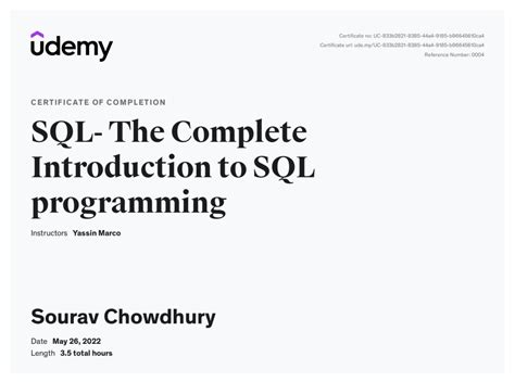 Sourav Chowdhury On Linkedin Udemycourses Sql Certification