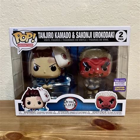 FUNKO POP DEMON Slayer Tanjiro Kamado Sakonji Urokodaki 2 Pack Box