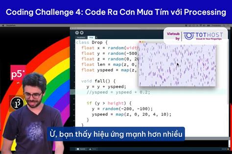 ☔️ Coding Challenge 4 Code Ra Cơn “mưa Tím” Bằng Processing Tiếp Nối