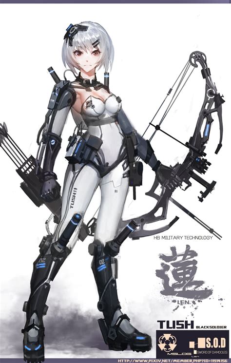 Wallpaper Anime Girls Short Hair Bow Weapon Brown Eyes Gray Hair