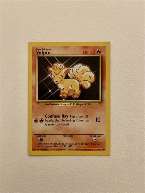 Pokemon Square Cut Error Vulpix 68102 Base Set Values Mavin