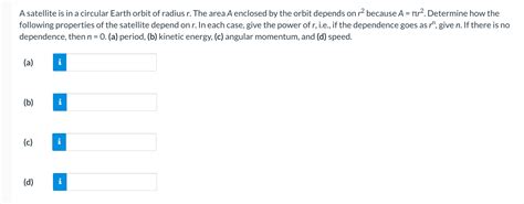 Solved A Satellite Is In A Circular Earth Orbit Of Radius R Chegg
