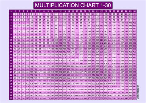 Multiplication Chart 1 30