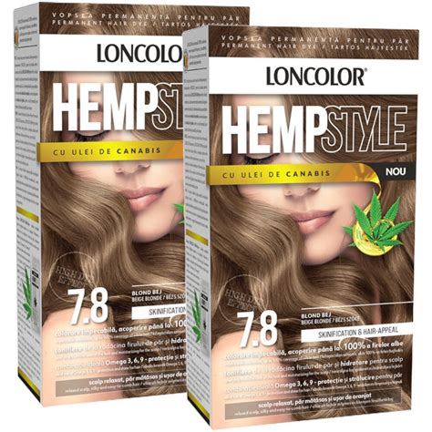 Set 2 X Vopsea De Par Permanenta Loncolor Hempstyle Cu Ulei De Canabis