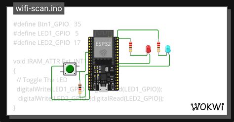2 Led Using External Interupt Wokwi ESP32 STM32 Arduino Simulator