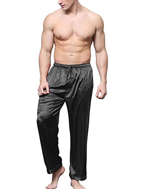 Mens Satin Lounge Sleep Pants Silk Satin Pajamas Pyjamas Pants Sleep Bottoms Nightwear