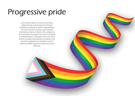 Waving Ribbon Or Banner With Progressive Pride Flag 21798478 Vector Art At Vecteezy
