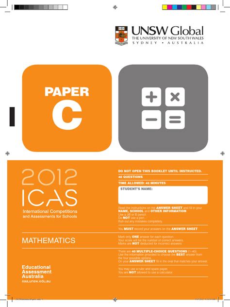 2012 Mathematics Paper C Pdf