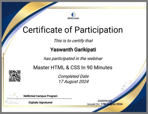 Yaswanth Garikipati On Linkedin Webdevelopment Html Css Skillected
