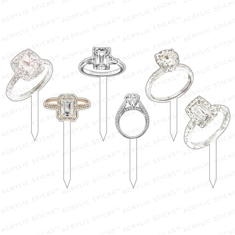 Engagement Rings Acrylic Party Pik Sticks Combo Xo Acrylics Acrylic