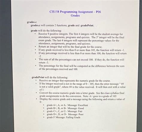 Solved CIS158 Programming Assignment P06 Grades Grades C Chegg Com