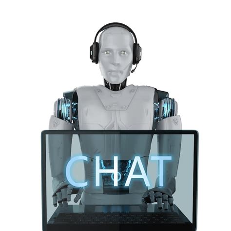 Premium Photo Chat Bot Concept With 3d Rendering Humanoid Robot With