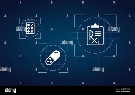 Prescribing Medications Concept Design Template With White Glyph Icons Stock Vector Image And Art