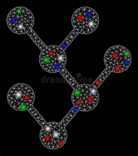 Bright Mesh Carcass Binary Tree With Flash Spots Stock Vector Illustration Of Pattern