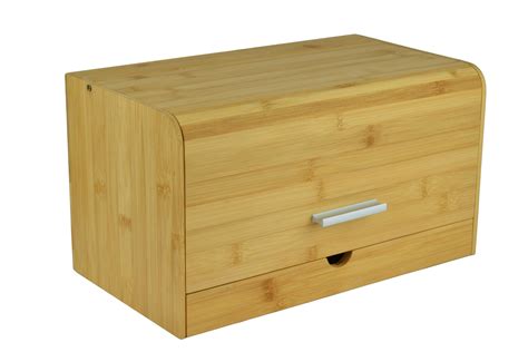 Bamboo Bread Box For Kitchen Countertop Large Capacity Bread Container