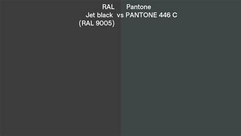 Ral Jet Black Ral 9005 Vs Pantone 446 C Side By Side Comparison