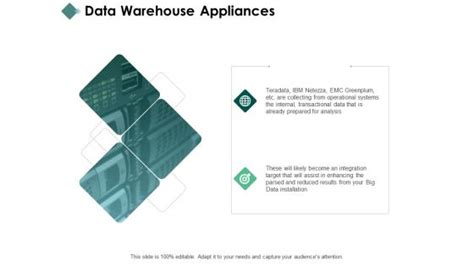 Data Warehouse Appliances Arrows Ppt Powerpoint Presentation