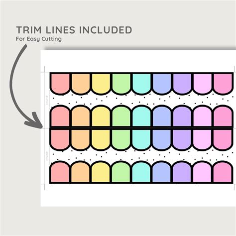 Pastel Crayon Bulletin Borders School Display Borders Rainbow