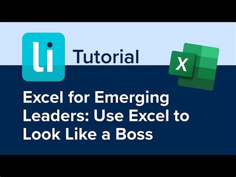 free video excel for emerging leaders use excel to look like a boss