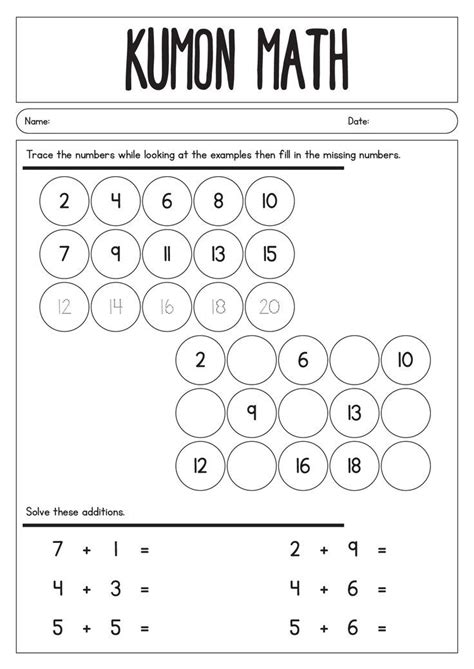 First Grade Kumon Worksheets Kumon Math Kumon Worksheets Kumon