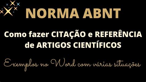 Como Fazer CitaÇÃo De Artigo CientÍfico E Sua ReferÊncia De Acordo Com