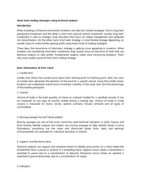 Short Term Trading Strategies Using Technical Analysis Pdf