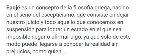 Qué significa Epojé a Sintetizar b Abstenerse c Inferir d Deducir