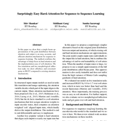 surprisingly easy hard attention for sequence to sequence learning
