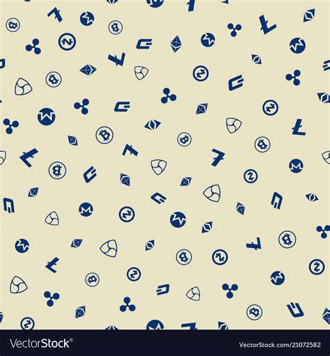 Cryptocurrency Seamless Pattern Background Vector Image