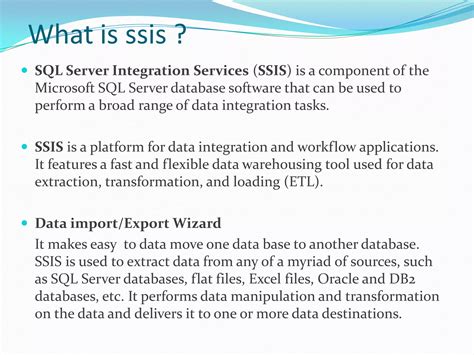 introduction of ssis pptx databases computer software and