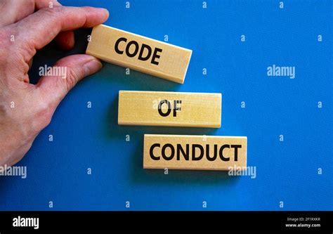 Code Of Conduct Symbol Concept Words Code Of Conduct On Wooden