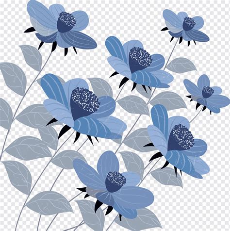 Fundo De Flores Azuis Png Pngwing