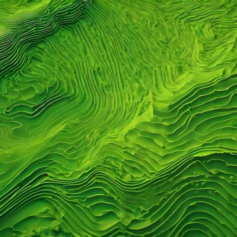 Premium Ai Image 3d Green Contour Layers Futuristic Data Topographic