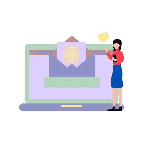 Premium Vector Mail Is Protected By A Qr Code