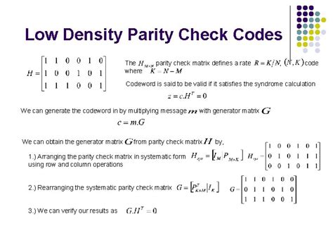 Low Density Parity Check Codes Ldpc Low Density