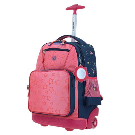Mochila Con Ruedas Grande Para Niña Chenson Happy Girl Azul Estar