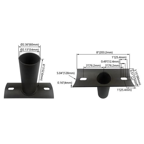 4 Inch Round Pole Bracket Tenon Adapter 2 38″ Slipfitter Bracket